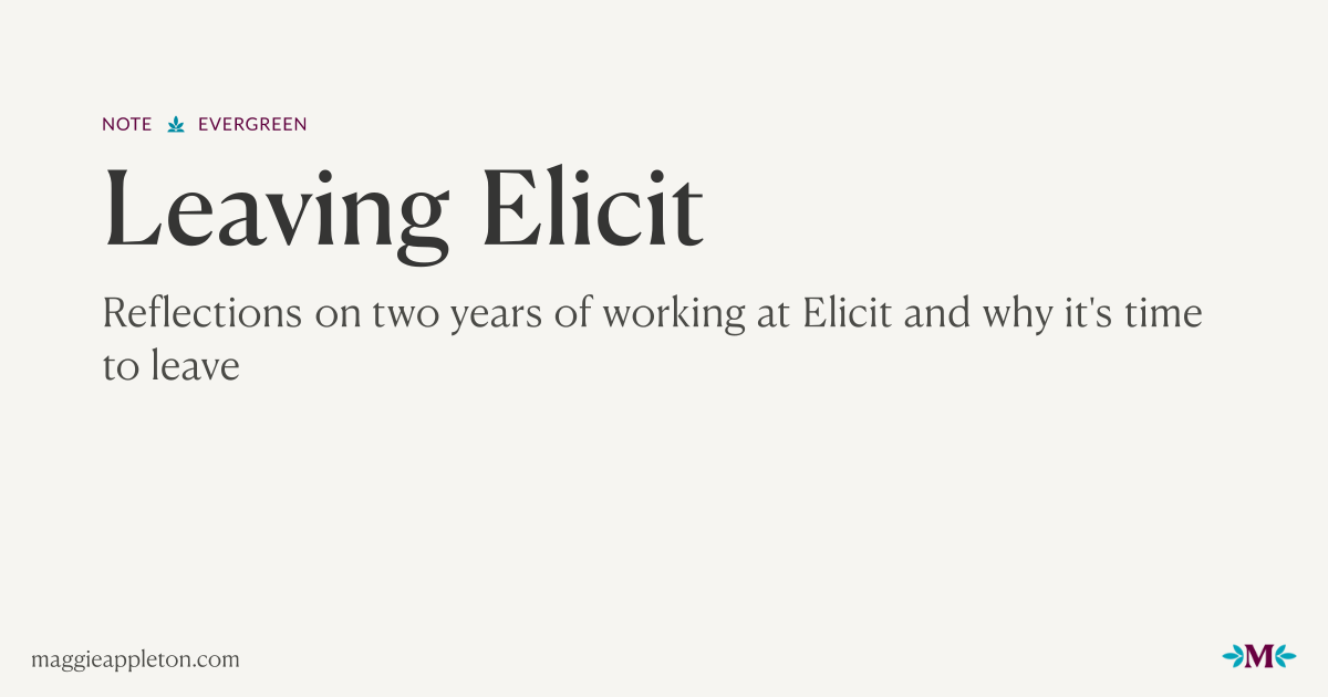 Leaving Elicit
